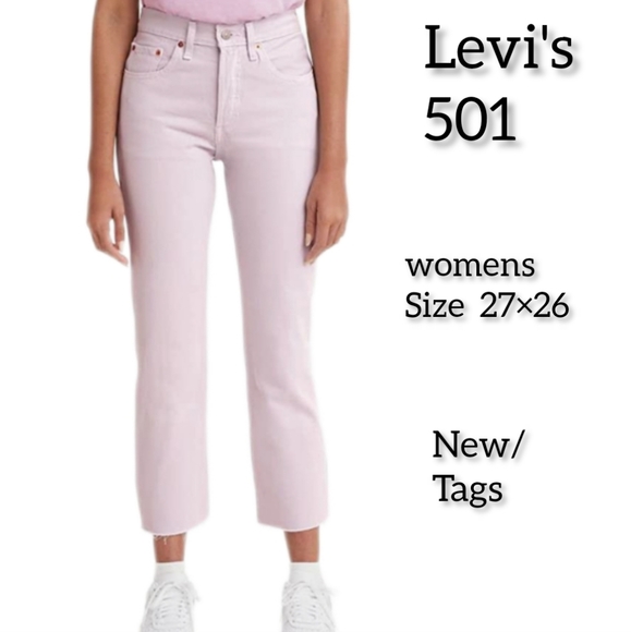 Levi's | Jeans | Levis 5 Original Cropped Womens Jeans Size 2726 Lilac ...
